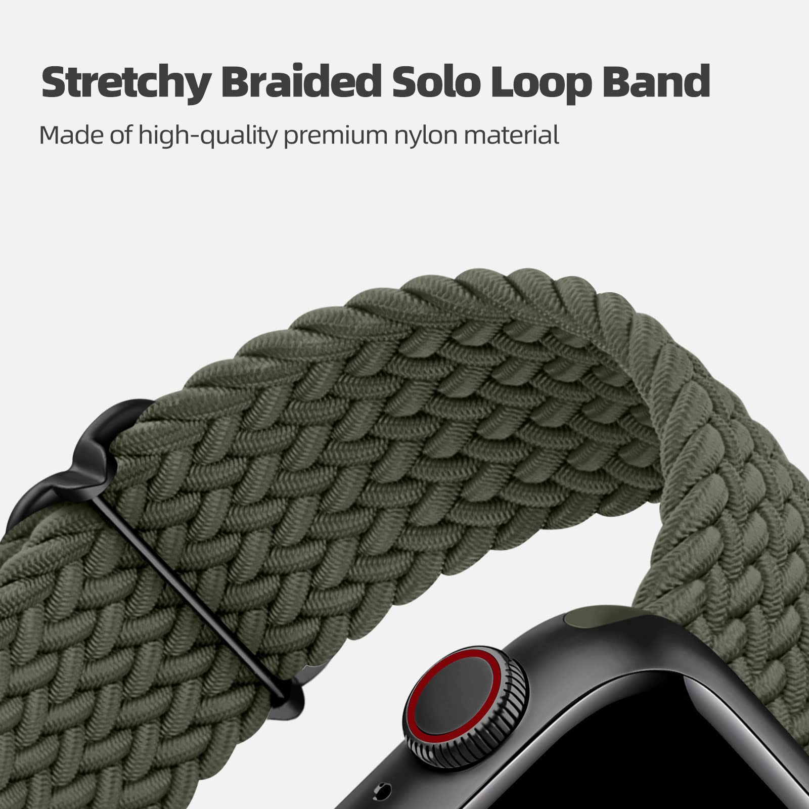 DaQin 4 Pack Braided Solo Loop Bands Compatible with Apple Watch Band 38mm 40mm 41mm Women Men, Adjustable Stretchy Nylon Bands Elastic Sport Wristbands for iWatch Series 10 9 8 7 6 5 4 3 2 1 SE Ultra