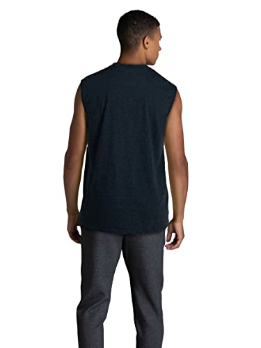 Fruit of the Loom Men's Eversoft Cotton Sleeveless T Shirts, Breathable & Moisture Wicking with Odor Control, Sizes S-4x, Muscle-2 Pack-Black Heather