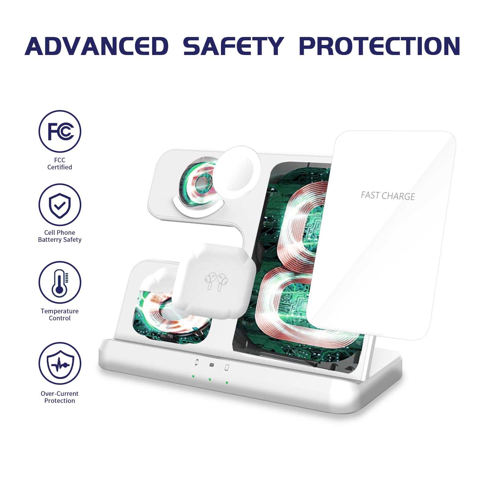 Wireless Charger for Samsung Charging Station 3 in 1 Fast Charger Phone Stand Dock for Galaxy S23 S22 S22+ S21 S20 Ultra/Note20/Z Flip Fold 4 3 2, Buds/2/Pro/Live, for Galaxy Watch 5 Pro/4/3