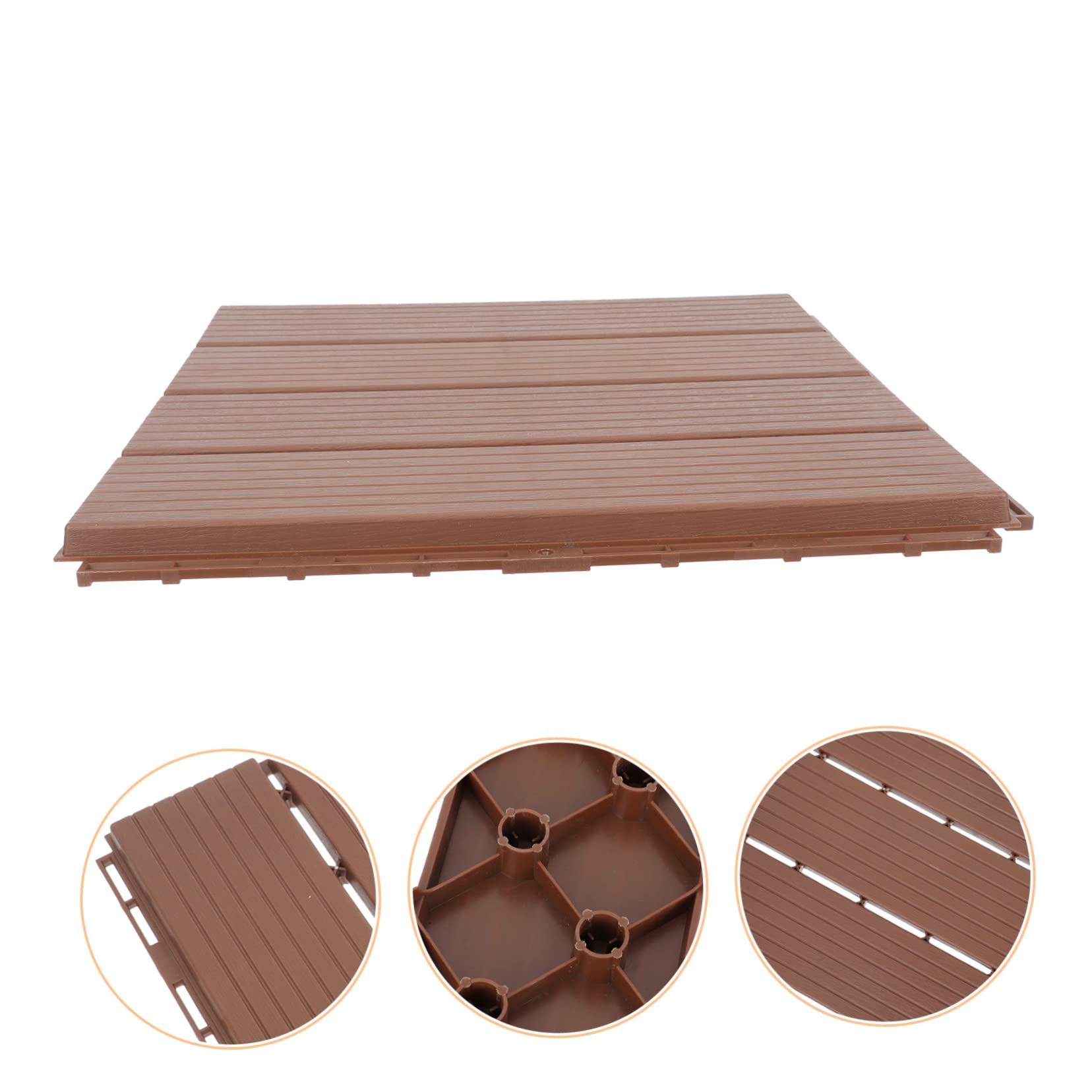 Yardwe Wooden Plastic Floor Deck Boards Moisture-Resistant Fireproof Splicing Floor for Homes