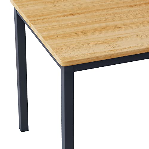 Voohek 5 Piece Counter Height Dining Set Rubber Wood Console Table with Metal Frame and 4 Chairs for Small Places, Breakfast Nook, Oak