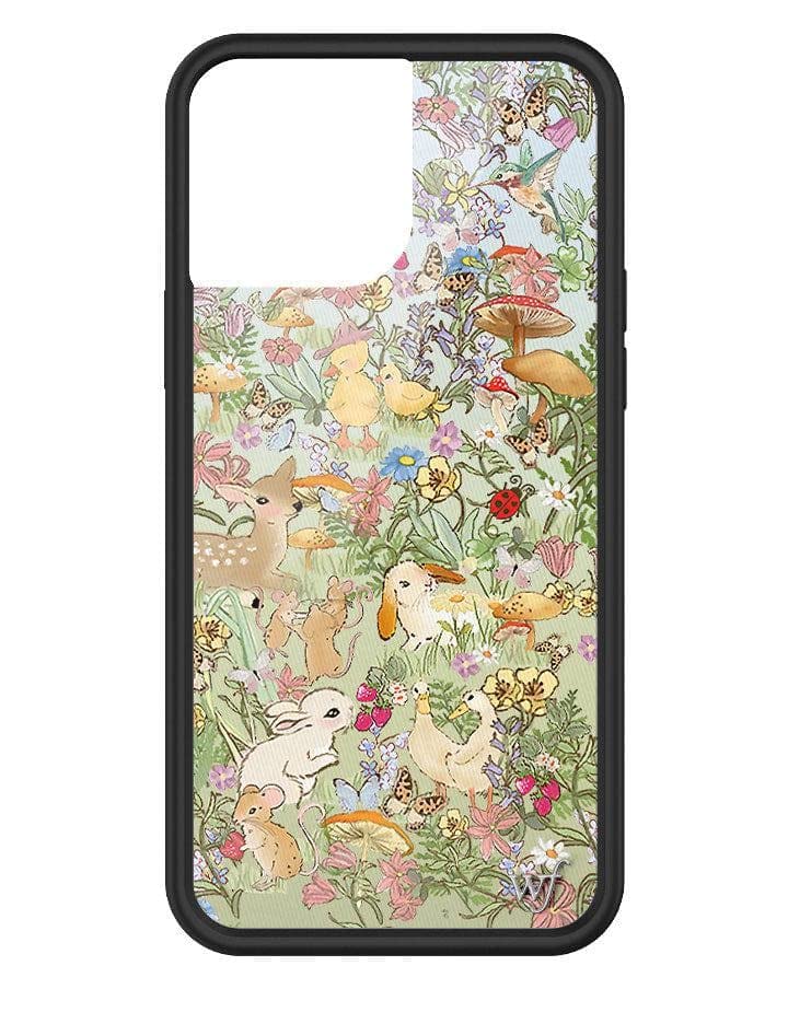 Wildflower Cases - Compatible with Apple iPhone 13 Pro Max | Protective Black Bumper, 4ft Drop Test Certified, Women Owned Small Business | Taylor Giavasis - Collab Green Animals Cottagecore Trendy