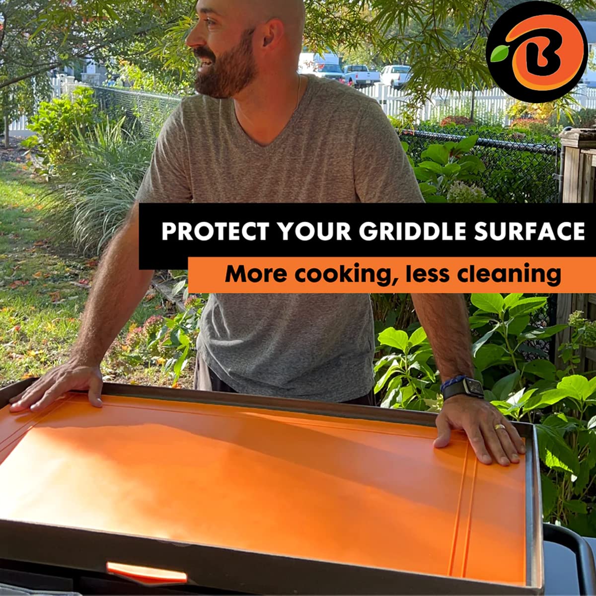 bigstone 36" Griddle Mat Silicone for Blackstone, Heavy Duty Food Grade Silicone Grill Cover for Blackstone, Resizable and Customizable, Compatible with Blackstone 36", 28",22" Models