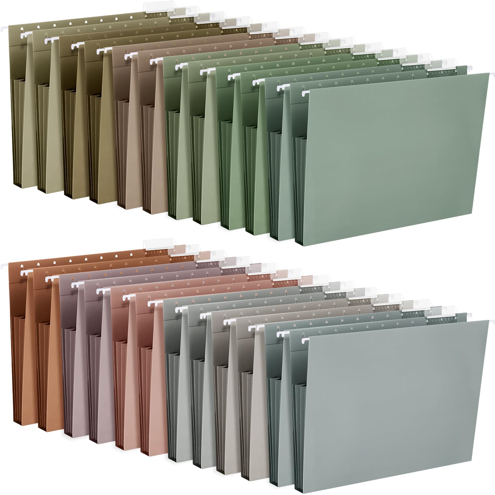 48 Pack Extra Capacity Hanging File Folders Letter Size Expandable Hanging File Folders Cabinet Folders with Tabs Colored Organizer for Filing Cabinet School Home Work Office (Classic Color)