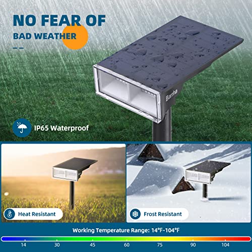 Barrina Outdoor Solar Spot Lights, 24 LEDs RGB Color Changing Solar Powered Garden Lighting, IP65 Waterproof, Auto On Off Landscape Lighting for Yard Driveway Lawn Patio Pathway, 2 Pack