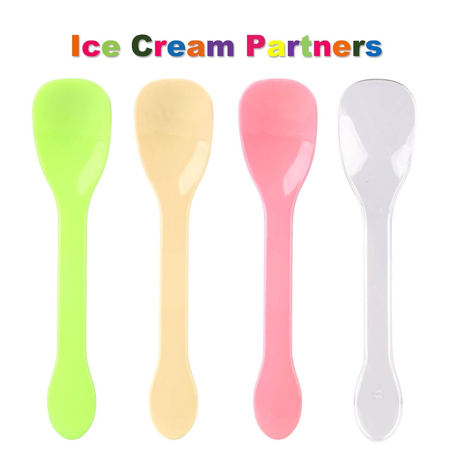Mini Ice Cream Dessert Taster Spoons Multi Colors Disposable Plastic Tasting Spoons for Ice Cream, Yogurt