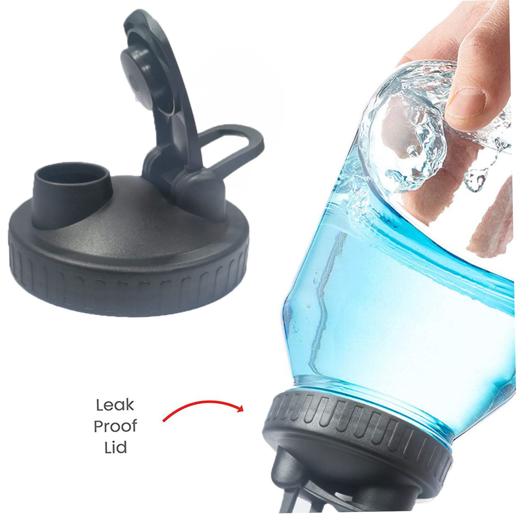 Ckuakiwu Mason Jar Lids, 4pcs 2.76inch Leak-Proof Flip Mason Jar Lid, Regular Mouth Mason Jar Pour Spout Lids, Easy Pouring Spout Lids for Kitchen (Black+Gray)