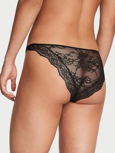 Victoria's Secret Dream Angels Lace Cheekini Panty, Underwear for Women, Black (M)