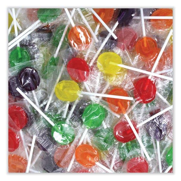 Classic Lollipop - aprox 170 pack 3 Pounds - Assorted Fruit Flavor Suckers Lollipop - Flat Lollipops Individually Wrapped - Round Bulk Lollipops For Kids, Doctors Office, Schools, Banks