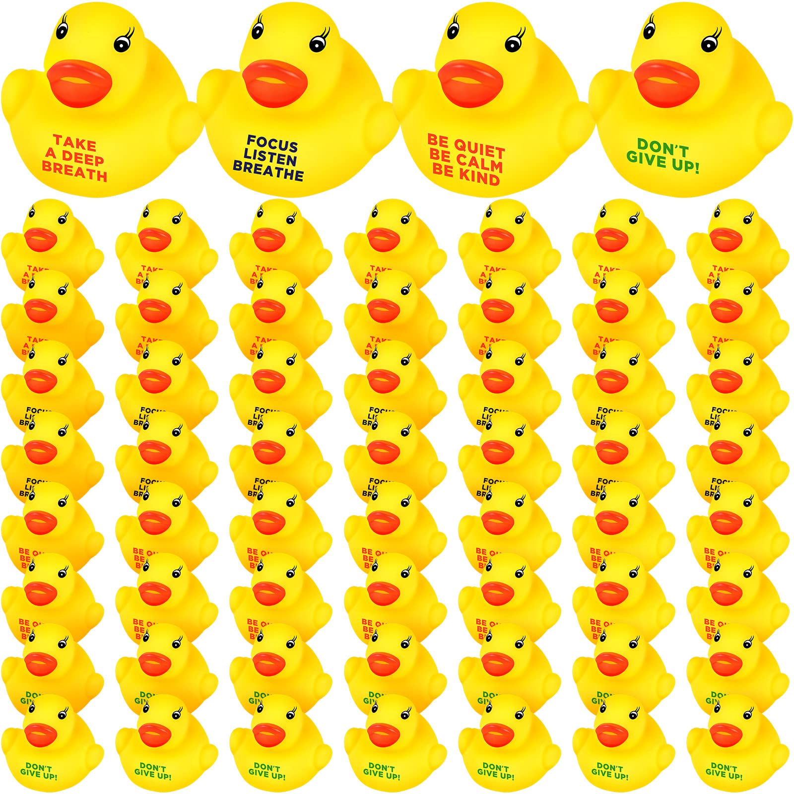 Lenwen Rubber Duck Bath Toy Inspirational Gift Motivational Rubber Ducks Thank You Gifts Inspirational Party Favors Baby Shower Decorations Birthday Party Favors(60 Pcs,1.3 Inch)