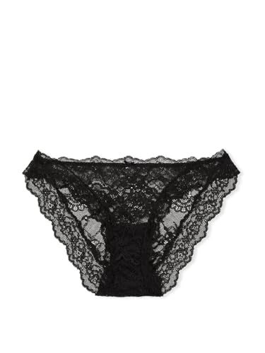 Victoria's Secret Dream Angels Lace Cheekini Panty, Underwear for Women, Black (M)