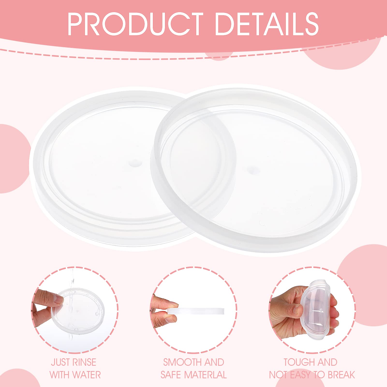 10 Pcs Yogurt Jar Lids for Oui Yogurt, Clear Plastic Yogurt Container Lids Food Storage Replacement Lids Covers Compatible with Oui Yogurt Jars (2.64 Inch)