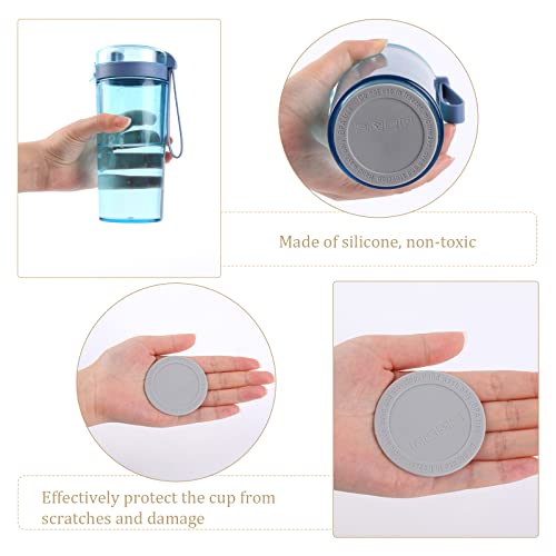 20 Pack Gray Rubber Bottoms for Sublimation Tumblers, Protective Non Slip Silicone Bumpers for Skinny Water Bottles 12oz/15oz/20oz/30oz
