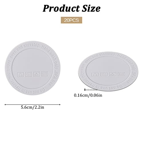 20 Pack Gray Rubber Bottoms for Sublimation Tumblers, Protective Non Slip Silicone Bumpers for Skinny Water Bottles 12oz/15oz/20oz/30oz