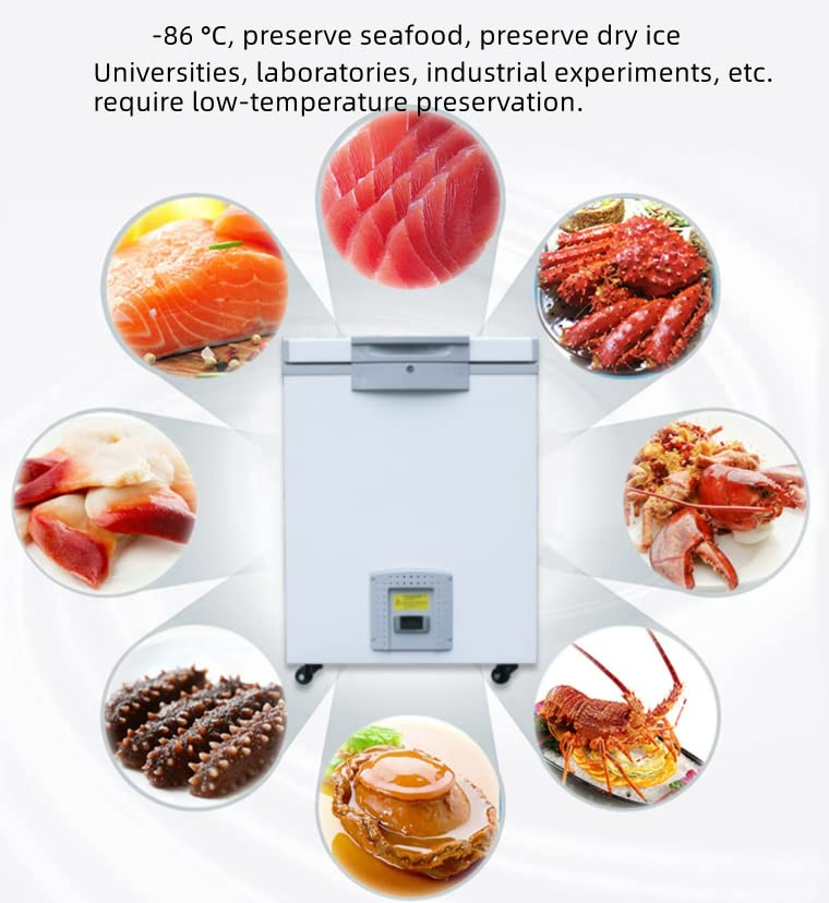 HNRUIDACN -86 ° C 28L (Adjustable from -40 to -86 ° C) Ultra Low temperature Small Commercial Freezer Horizontal Freezer Laboratory Low Temperature Refrigerator