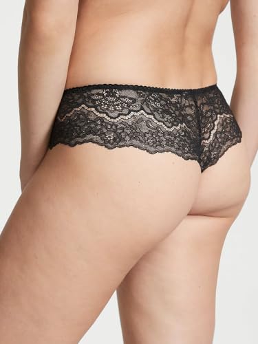 Victoria's Secret Dream Angels Lace Cheekini Panty, Underwear for Women, Black (XXL)