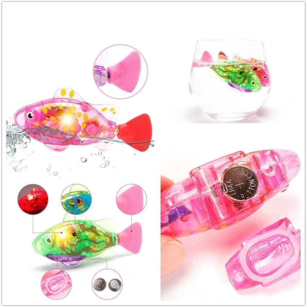 Robo Fish for Cats, Robot Fish Cat Toy, Interactive Robot Swimming Fish Toys for Cat, Activated Swimming in Water with Led Light Plastic Fish Toy Gift, Stimulate Your Cat's Hunter Instincts (3Pcs)