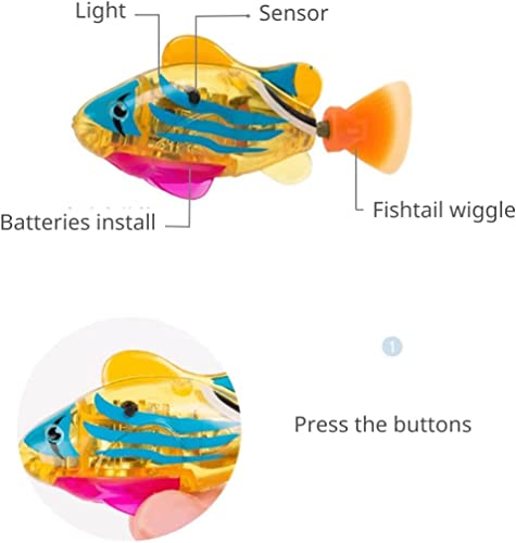 Robo Fish for Cats, Robot Fish Cat Toy, Interactive Robot Swimming Fish Toys for Cat, Activated Swimming in Water with Led Light Plastic Fish Toy Gift, Stimulate Your Cat's Hunter Instincts (3Pcs)
