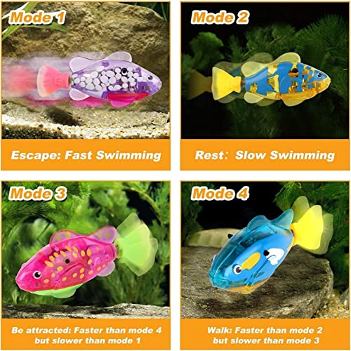 Robo Fish for Cats, Robot Fish Cat Toy, Interactive Robot Swimming Fish Toys for Cat, Activated Swimming in Water with Led Light Plastic Fish Toy Gift, Stimulate Your Cat's Hunter Instincts (3Pcs)