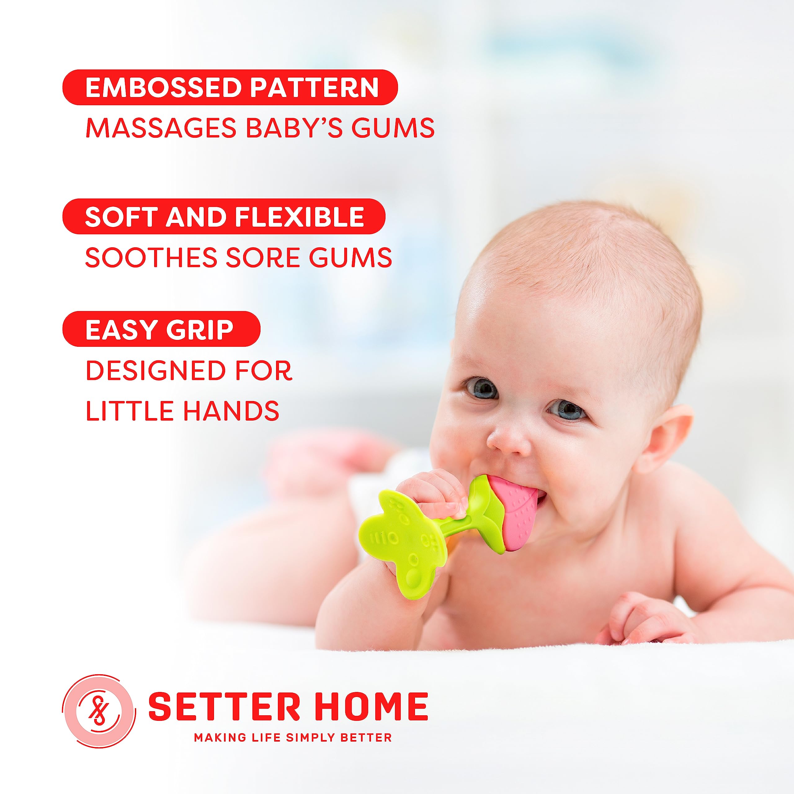 Silicone Teething Toys - Sensory Balls for Babies 0-6 Months - 6-12 Months -Soft Teethers for Baby Soothing and Calming Sensory Teether Toys 5 Pack