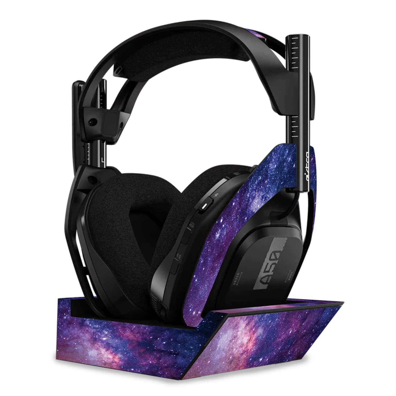 MightySkins Skin Compatible with Astro A50 Wireless Headphones + Base Station (Gen 4) - Violet Stars | Protective, Durable, and Unique Vinyl Decal wrap Cover | Easy to Apply | Made in The USA