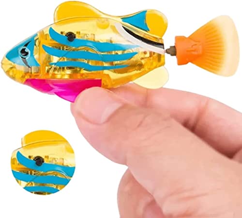 Robo Fish for Cats, Robot Fish Cat Toy, Interactive Robot Swimming Fish Toys for Cat, Activated Swimming in Water with Led Light Plastic Fish Toy Gift, Stimulate Your Cat's Hunter Instincts (3Pcs)