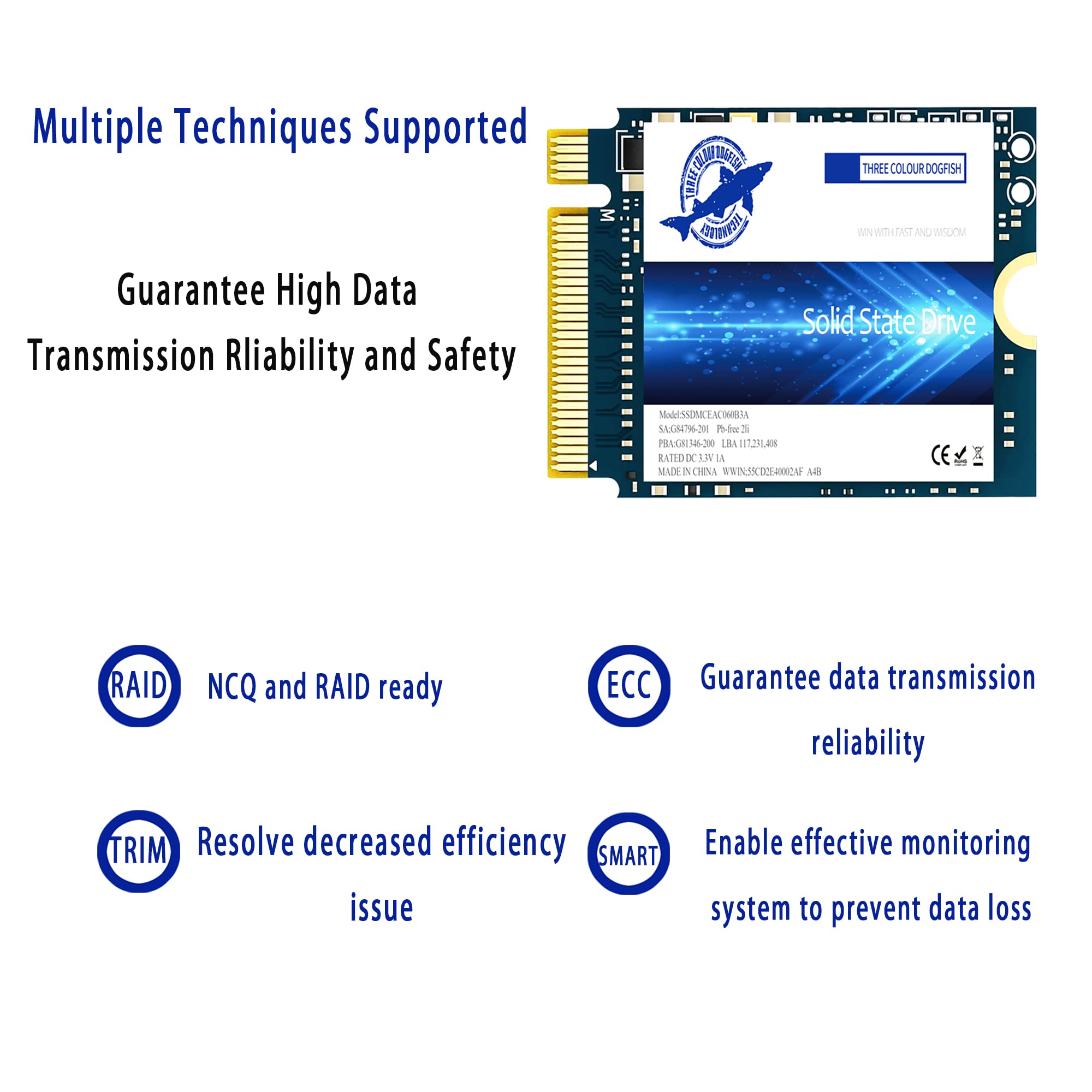 Dogfish SSD M.2 2230 NVMe PCIe 4.0 1TB 3D TLC NAND Gaming Unit?a stato solido interna per Steam Deck PS5 Surface Pro Laptop Desktop (M.2 2230 NVMe 4.0, 1TB)