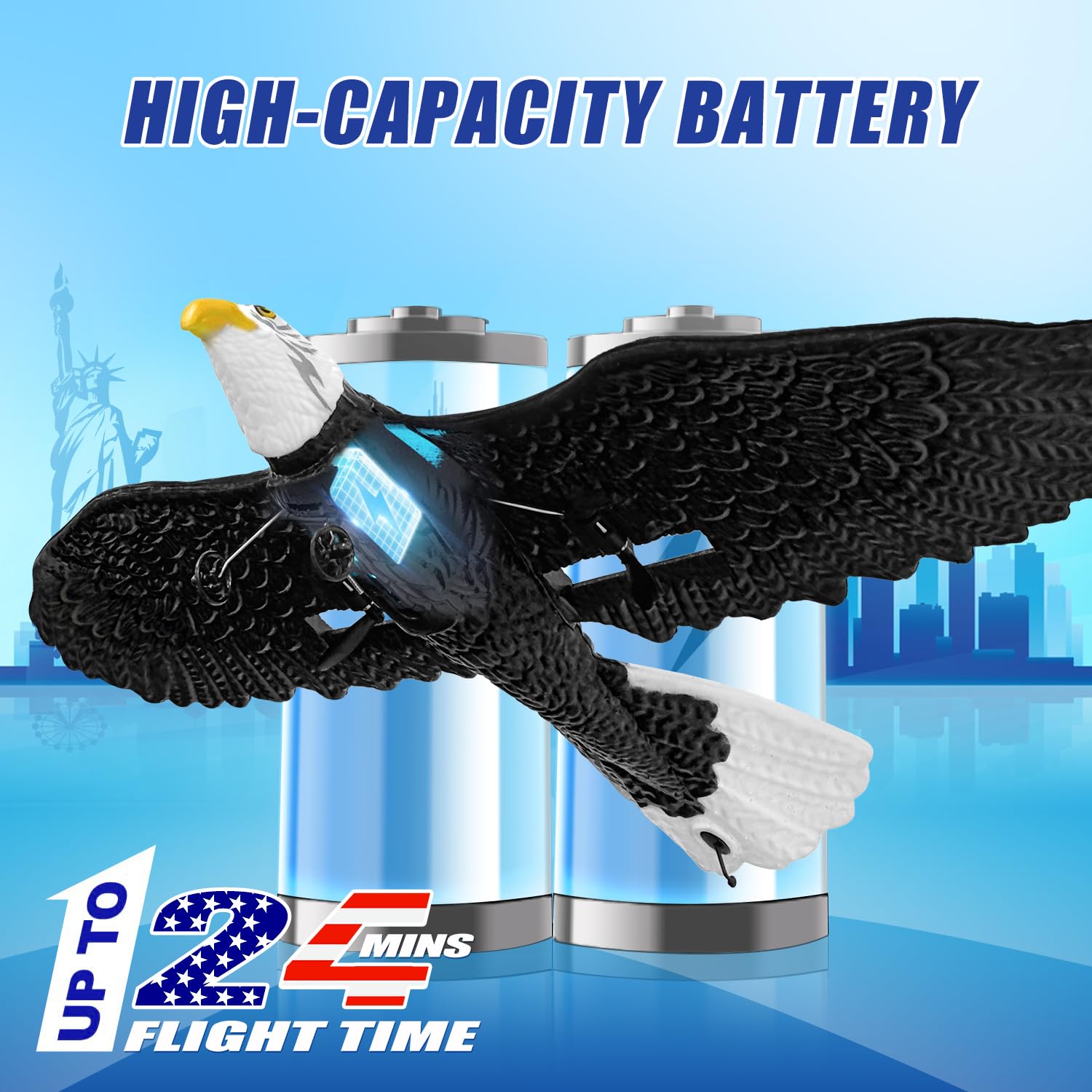 HAWK'S WORK RC Eagle, 2 CH RC Plane Ready to Fly, 2.4GHz Remote Control Airplane, Easy to Fly RC Glider for Kids & Beginners