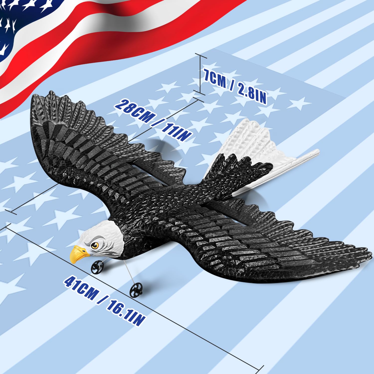 HAWK'S WORK RC Eagle, 2 CH RC Plane Ready to Fly, 2.4GHz Remote Control Airplane, Easy to Fly RC Glider for Kids & Beginners