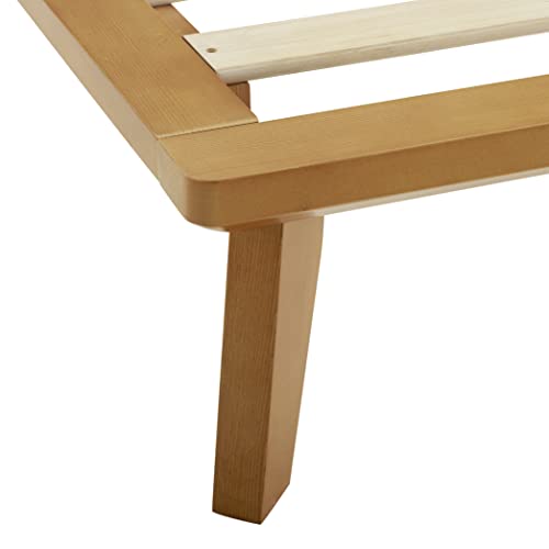 BIKAHOM Luna Wood Platform Full Frame, 8.5 Inch Solid Wood Platform Bed with Under Bed Storage Space, No Box Spring Needed, Strong Wooden Slat System, Easy Assembly, Bedroom Furniture, Honey