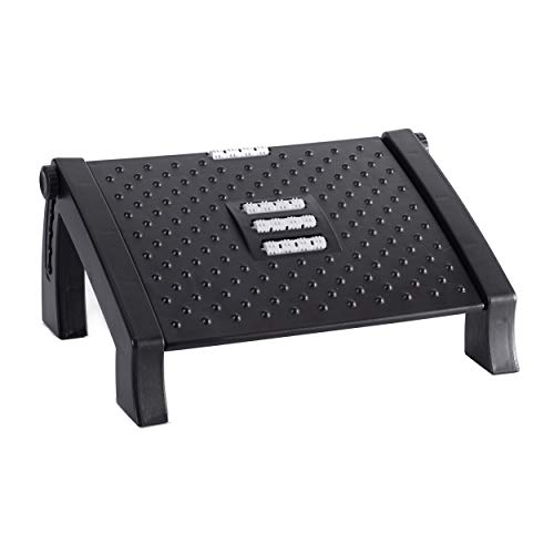 TiKeDa Foot Rest for Under Desk at Work Adjustable,Office Chair Foot Rest with Massage Surface and Roller,Pressure Relief for Comfort,6 Height Adjustable,Ergonomic Tilted Foot Stool for Home,Office