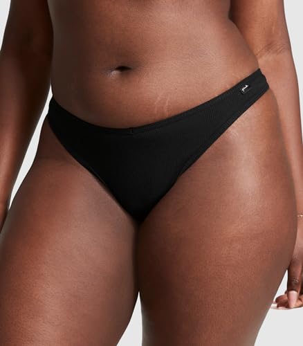 Victoria's Secret PINK Women's Cotton Thong Underwear, Panties for Women, Neutral, (S)