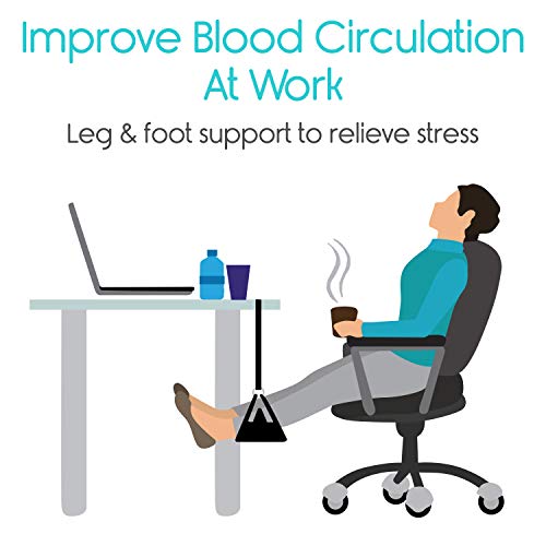 Vive Airplane Foot Rest (Plus Sleep Mask) - Elevated Leg Hammock for Airlines, Travel and Home - Adjustable Foot Sling for Under Office Desk, Flights and Train - Portable Cushion with Carrying Case