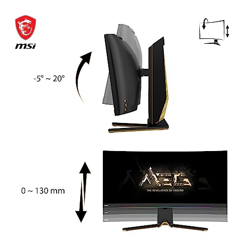 MSI MEG 342C QD OLED, 34" Curved Gaming Monitor, 3440 x 1440 (UWQHD), OLED, 0.1ms, 175Hz, FreeSync Premium, HDR 400, HDMI, DP Port, USB Type C, Tilt, Height