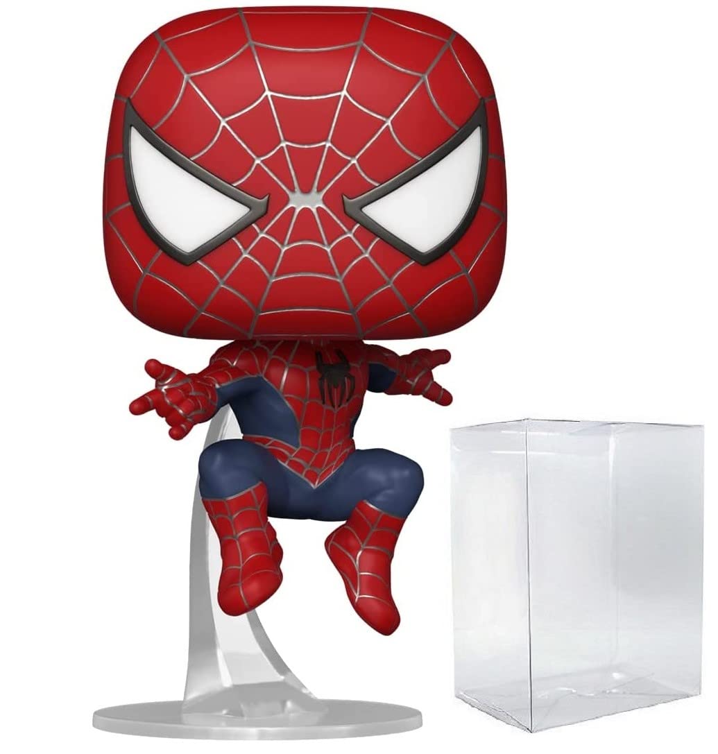 POP Marvel: Spider-Man: No Way Home - Friendly Neighborhood Spider-Man Funko Vinyl Figure (Bundled with Compatible Box Protector Case), Multicolor, 3.75 inches