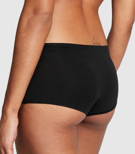 Victoria's Secret PINK Women's Cotton Boyshort Underwear, Panties for Women, Neutral, (S)