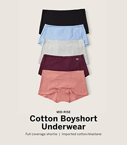 Victoria's Secret PINK Women's Cotton Boyshort Underwear, Panties for Women, Neutral, (S)