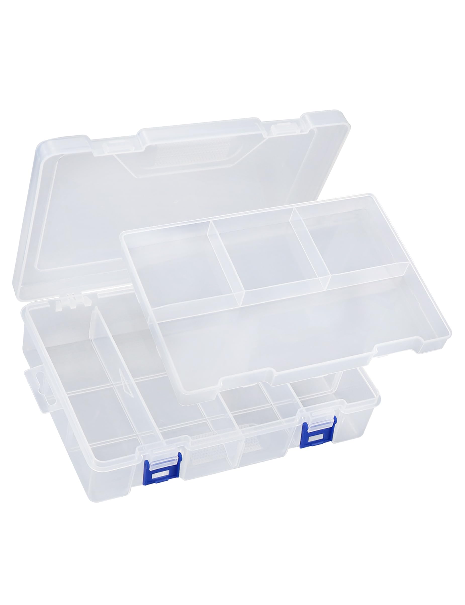 Tnqhuq Bead Organizer Tackle Box Organizer Bead Storage Containers 2-layer Craft Organizer Plastic Organizer Box with Dividers & Removable Tray