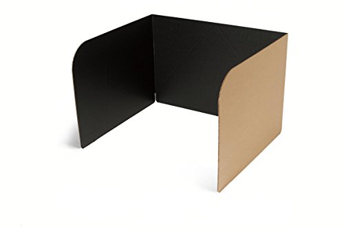USA-Made Privacy Shields - Voting Booths (30-Pack) - 13" (H) x 20" (W) x 17" (D) - Black Interior (Discourages Graffiti) - Kraft Brown Exterior - Privacy Partitions for Students - Desk Separators