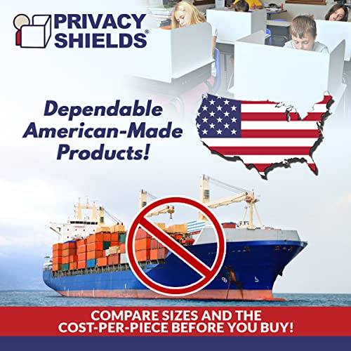 USA-Made Privacy Shields - Voting Booths (30-Pack) - 13" (H) x 20" (W) x 17" (D) - Black Interior (Discourages Graffiti) - Kraft Brown Exterior - Privacy Partitions for Students - Desk Separators