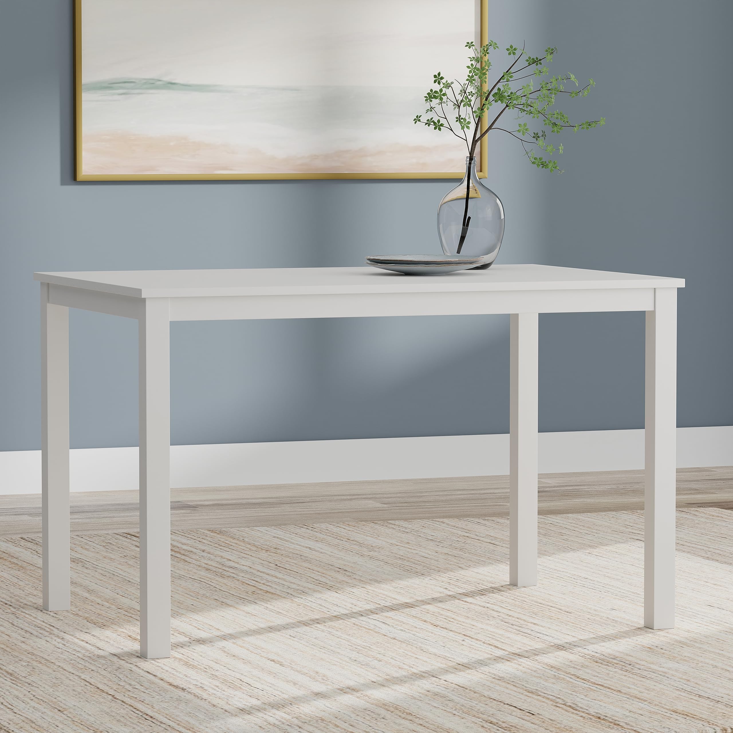 Glenwillow Home 48" Rectangular Solid Wood Dining Table in White