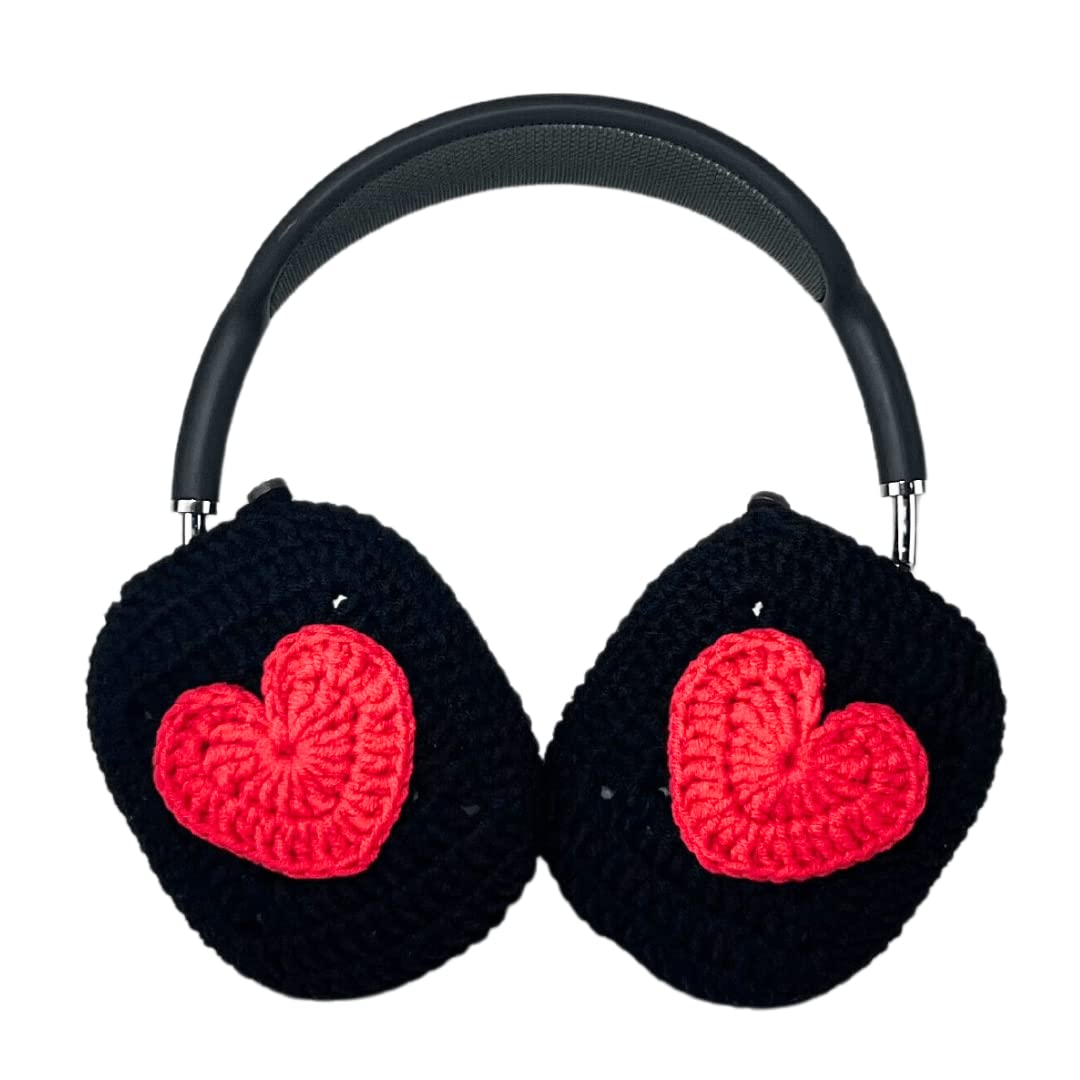Apple Airpods Max Crochet Headphone Covers, Cute Airpods Max Case for Apple Headphones (Heart)
