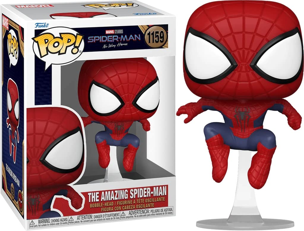 POP Marvel: Spider-Man: No Way Home - The Amazing Spider-Man Funko Vinyl Figure (Bundled with Compatible Box Protector Case), Multicolor, 3.75 inches