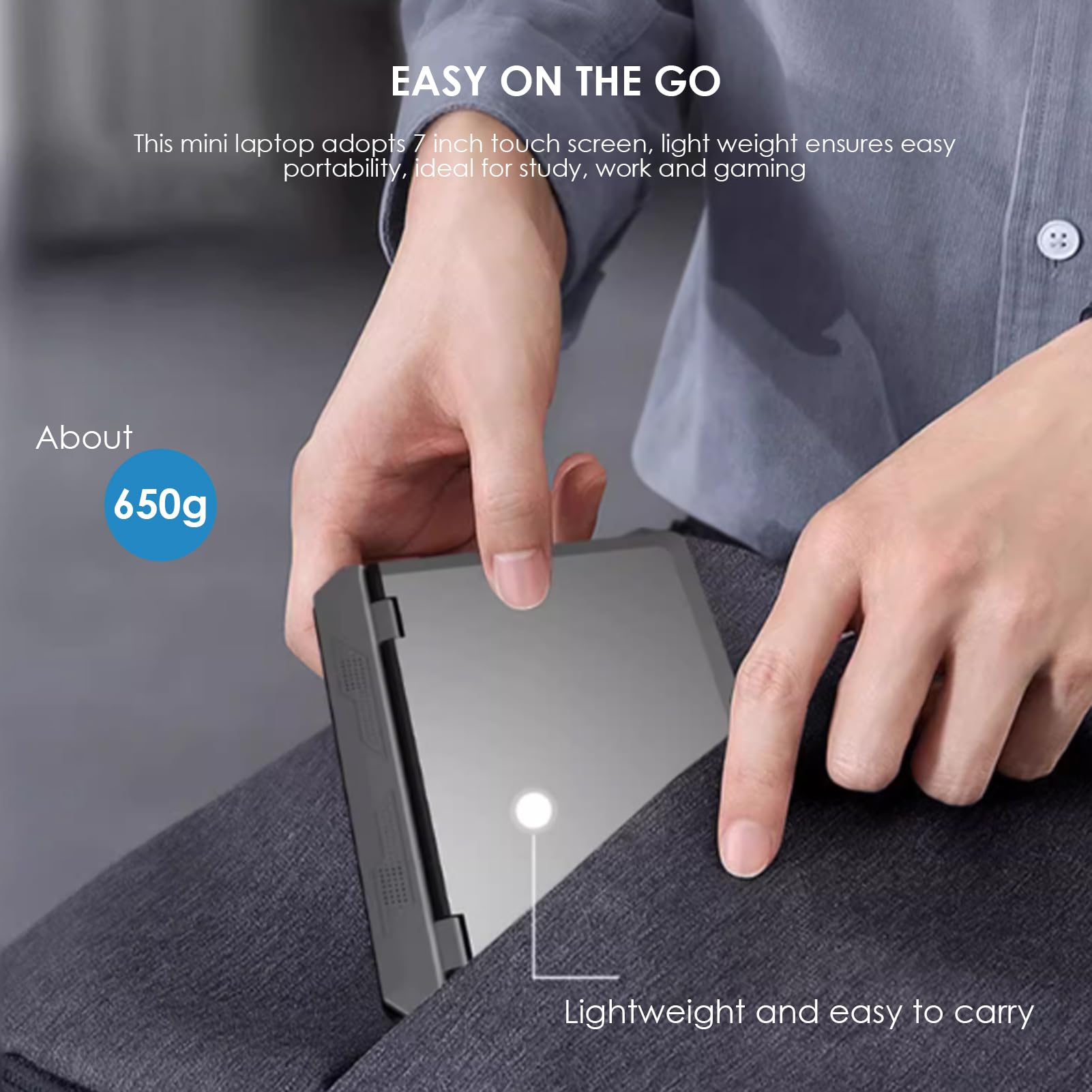 Acogedor Mini Laptop, 7.0 inch Mini Laptop Computer, High Speed CPU J4105 12GB , for Windows 11Pro Pocket PC Computer (12G+128G), ACOGEDORTH1EUKQZP2-13