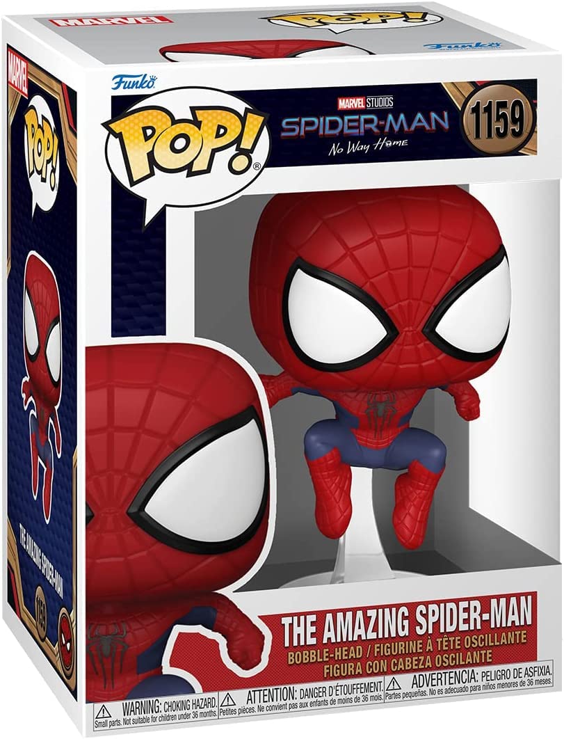 POP Marvel: Spider-Man: No Way Home - The Amazing Spider-Man Funko Vinyl Figure (Bundled with Compatible Box Protector Case), Multicolor, 3.75 inches