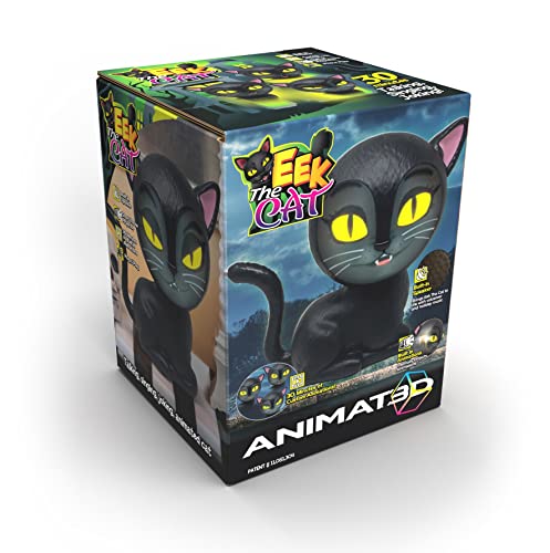 ANIMAT3D Eek The Cat Talking Animated Black Cat with Built in Projector & Speaker Plug'n Play