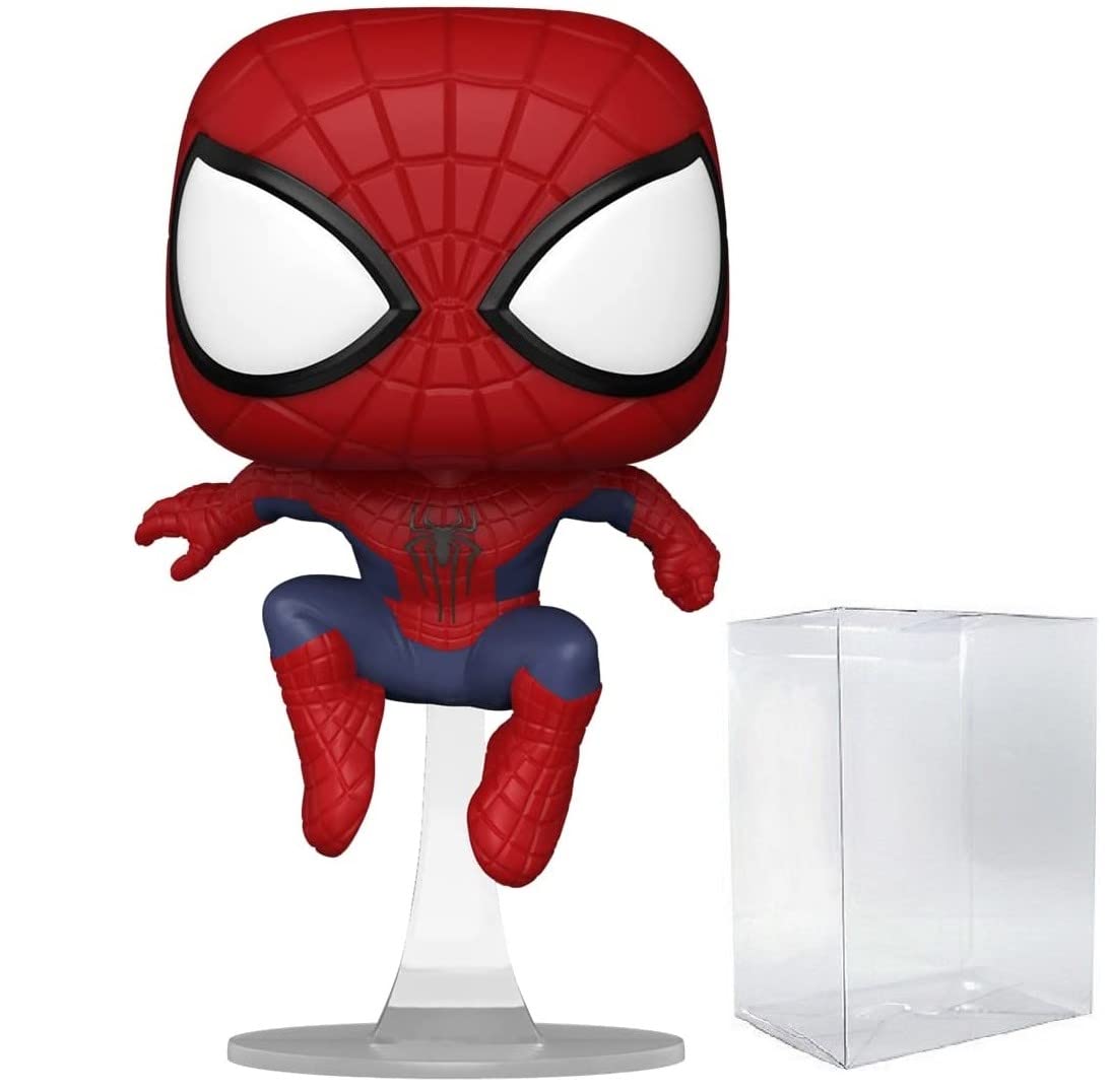 POP Marvel: Spider-Man: No Way Home - The Amazing Spider-Man Funko Vinyl Figure (Bundled with Compatible Box Protector Case), Multicolor, 3.75 inches