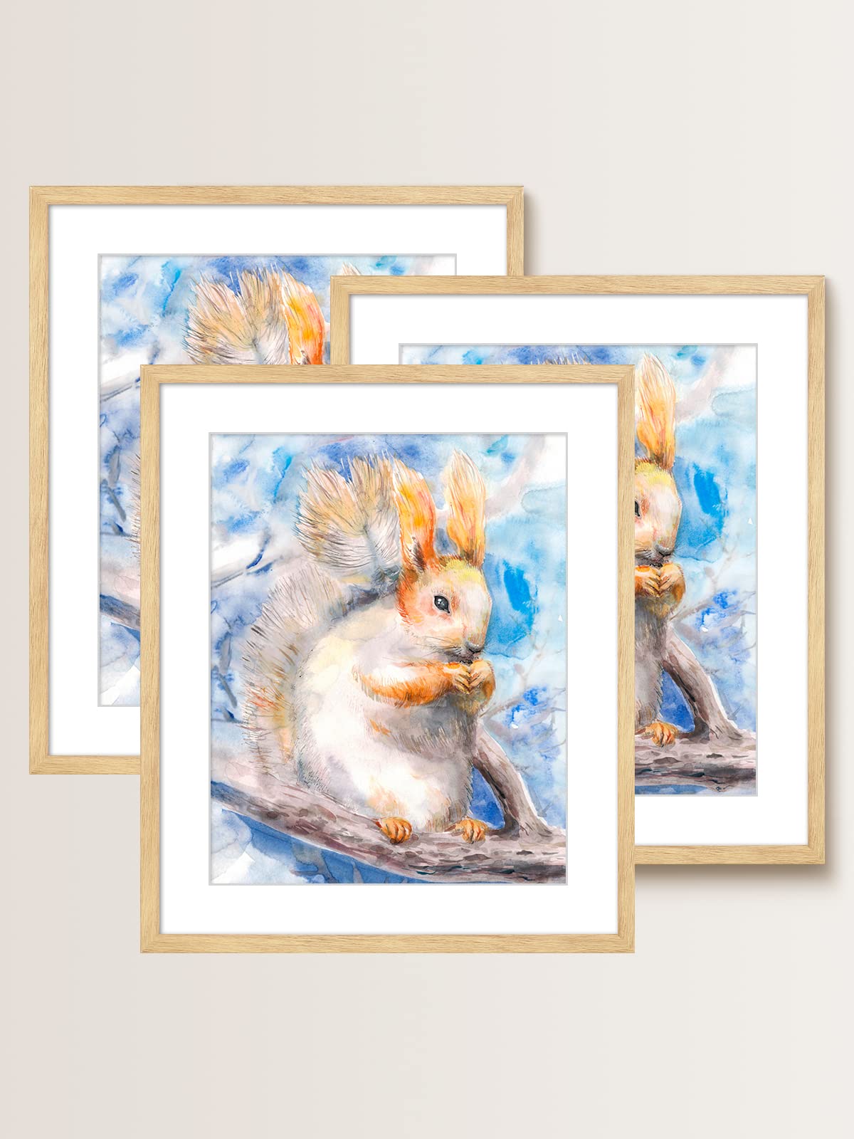 euwazram Rustic Oak 20x24 Frame - Set of 3, 20 x 24 Poster Frame with Mat for 16x20, Picture Frames for Artwork, Puzzles, Photos and Movie Posters