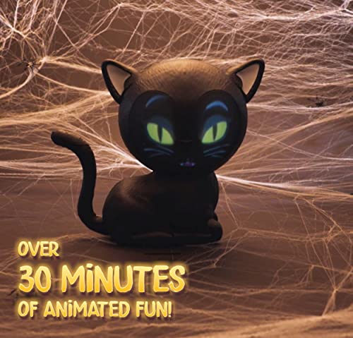 ANIMAT3D Eek The Cat Talking Animated Black Cat with Built in Projector & Speaker Plug'n Play