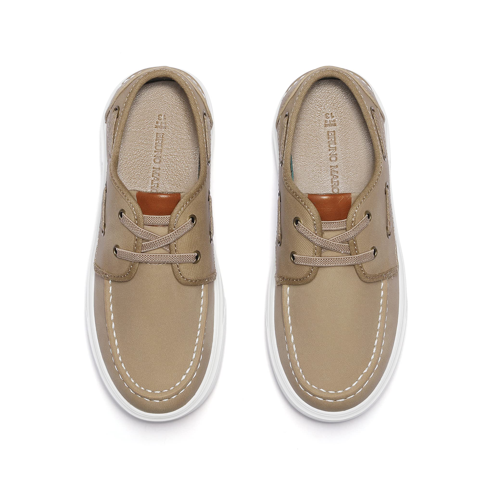 Bruno Marc Boy's Boat Shoes Slip on Loafers Dress Casual School Shoes,Size 1 Little Kid,Tan,SBLS2336K